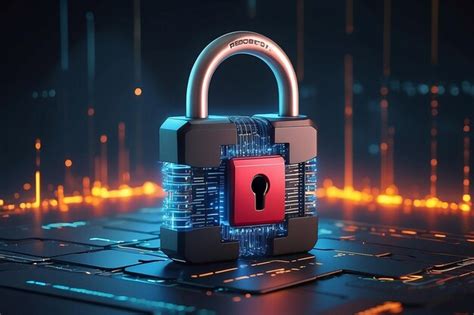 Cybersecurity Concept Digital Padlock For Computing System And Data Protection Premium Ai