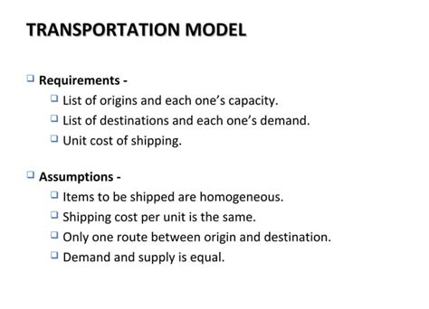 9 Transportation Model Ppt