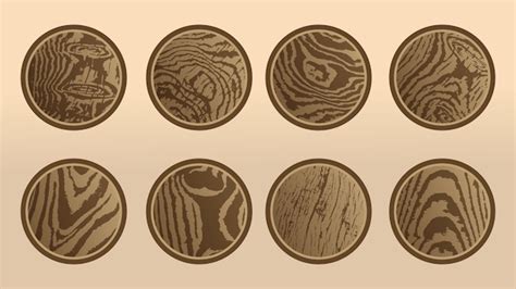 Premium Vector Set A Cross Section Of The Trunk With Tree Rings Vector Illustration