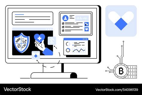 Digital Healthcare And Blockchain Integration Vector Image