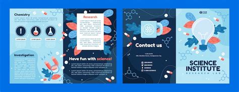 Flat Brochure Template For Science Research Free Vector