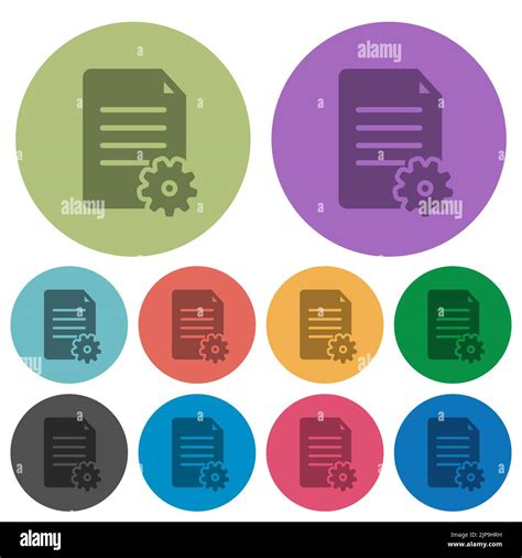 document setup solid darker flat icons on color round background stock