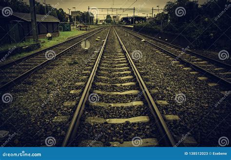 Train Tracks In A Station Stock Image Image Of Road 138512023