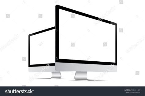 Computer Monitor Mock Perspective Side View Stock Vector Royalty Free 1151811485