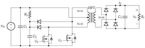 push pull converter a schematic diagram and b experimental setup
