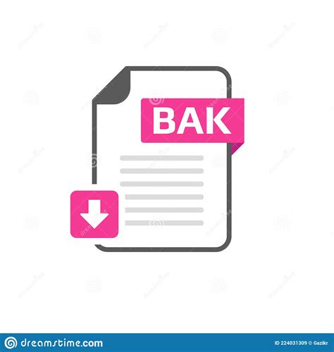 Download Bak File Format Extension Icon Stock Illustration