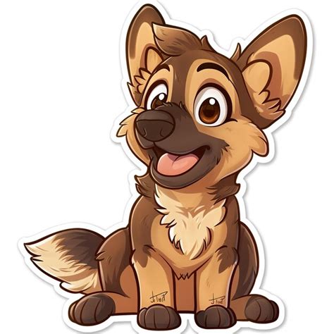 Illustration Of German Shorthaired Pointer Cute Cartoon Premium Ai Generated Image