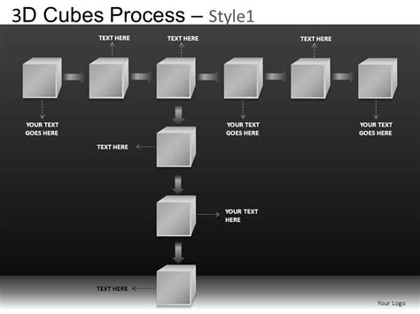 3d cubes process 1 powerpoint presentation slides db powerpoint slide