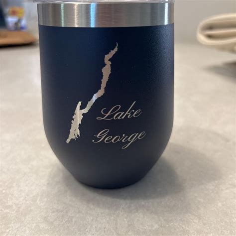 Custom Engraved Lake Map On A Wine Tumbler Housewarming T Lake