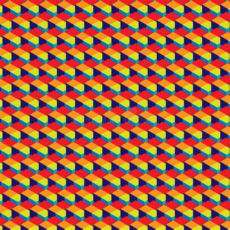 Seamless Abstract Cube Pattern Colorful Design Geometric Stock Vector Illustration Of