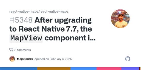 After Upgrading To React Native 77 The `mapview` Component Is Not