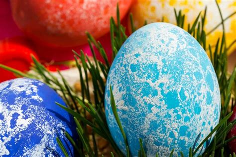 Premium Photo Easter Colored Eggs