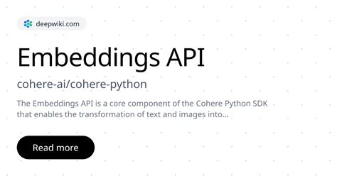 Embeddings Api Cohere Aicohere Python Deepwiki