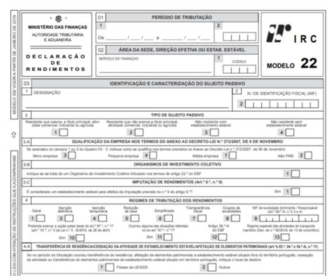 Formulário Para Declaração Modelo 22 A Entregar Em 2019