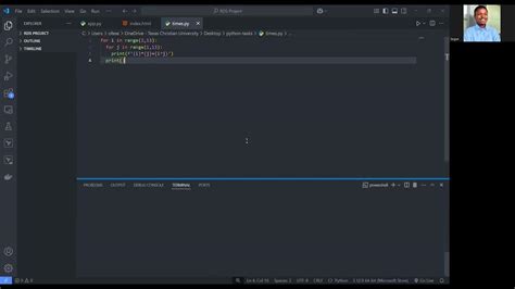 python code create multiplication table 2 x 1 to 12 x 12 quick