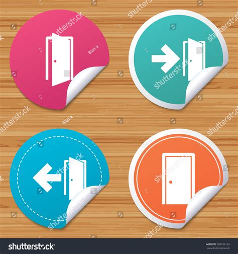 Doors Signs Emergency Exit Arrow Symbol Stock Vector Royalty Free Shutterstock