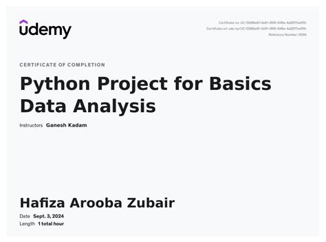 Hafiza Arooba Zubair On Linkedin Python Dataanalysis Udemy