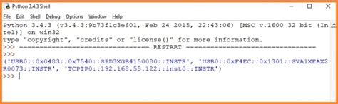 Programming Example List Connected Visa Compatible Resources Using
