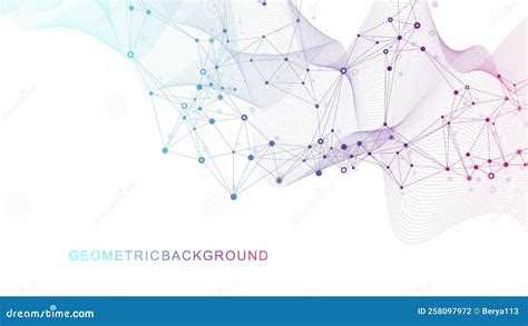 Technology Abstract Background With Connected Line And Dots Big Data