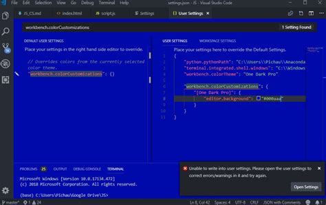 How To Change A Theme S Settings In Visual Studio Code Stack Overflow