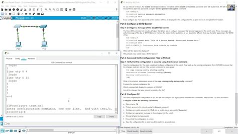 2 5 5 packet tracer configure initial switch settings youtube
