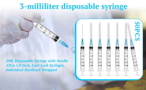 Syringes With Needles 30 Pack 3ml Disposable Syringes With 23g 1 Inch