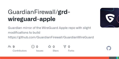 GitHub GuardianFirewall Grd Wireguard Apple Guardian Mirror Of The WireGuard Apple Repo With
