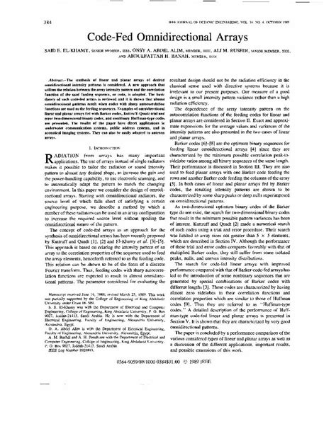 Pdf Code Fed Omnidirectional Arrays Dokumentips