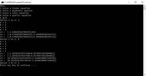 Python Root Finder For Linear Quadratic Cubic And Quartic Equations By James Pate Williams