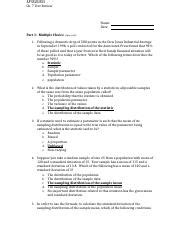 AP Stats Ch 7 Test Review Answer Key AP Statistics Ch 7 Test Review