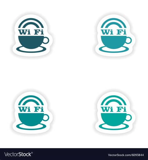 Free Assembly Realistic Sticker Design On Paper Wi Fi Vector Image Nohat Cc