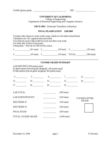 Actuators Intro Electronic Transducer Lab Exam Docsity