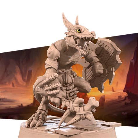 Kobold Barbarian From Bite The Bullets Kobolds 2 Set Total Height Apx