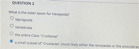 Solved Question 2what Is The Sister Taxon For