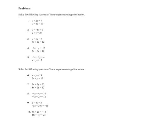 Solved ProblemsSolve The Following Systems Of Linear Chegg Com