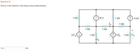 Solved Find I In The Network In The Figure Using Nodal Chegg