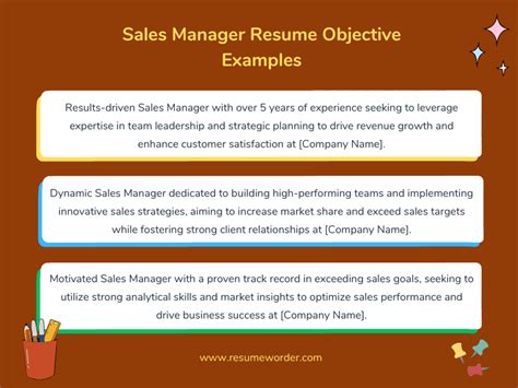 50 Sales Manager Resume Objective Sample Statements Resumeworder