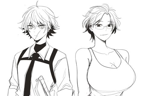 Anime Nerd Tegning Nerd Thick Glasses Sketch Stock Vektor Royaltyfri