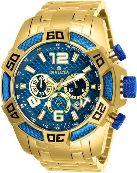 Invicta Mens Chronograph Quartz Watch With Polyurethane Stainless