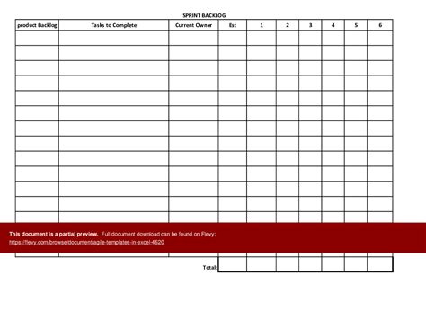 Agile Templates Excel Xls