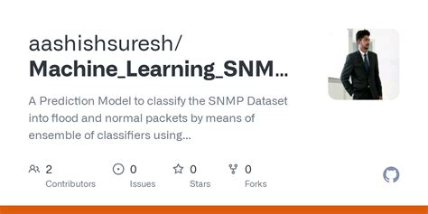Github Aashishsureshmachinelearningsnmpnetworks A Prediction Model To Classify The Snmp