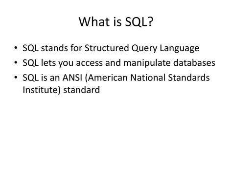 Introduction To Structured Query Language (SQL) - ppt download