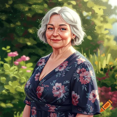 Older Woman With Short Grey Hair And Curvy Figure On Craiyon