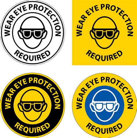 Notice Wear Eye Protection On White Background 24799518 Vector Art At