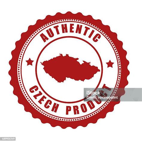 Stempel Atau Label Produk Asli Ceko Ilustrasi Stok Unduh Gambar