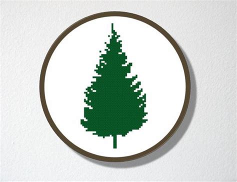 Counted Cross Stitch Pattern PDF Instant Download Pine Tree Etsy