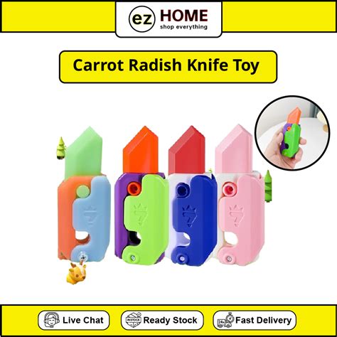 Ready Stock 3d Decompression Carrot Radish Knife Small Toy 3d