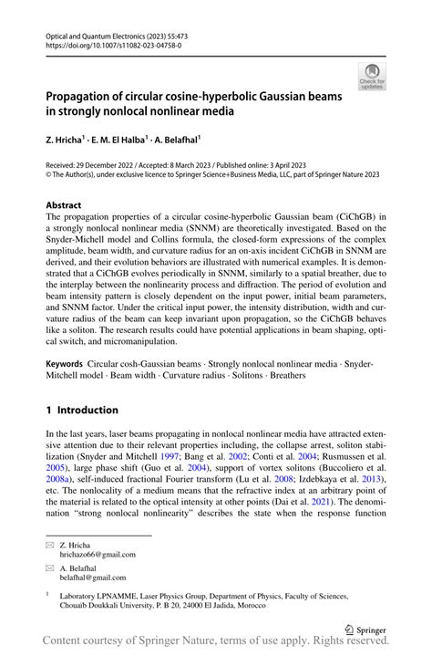 Propagation Of Circular Cosine Hyperbolic Gaussian Beams In Strongly