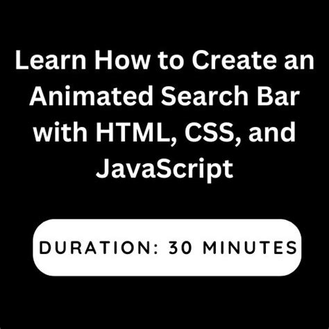 Learn How To Create An Animated Search Bar With Html Css And