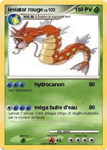 Pokémon Leviator Rouge 58 58 Hydrocanon Ma Carte Pokémon